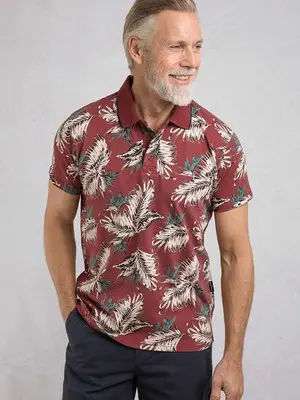 WEIRD FISH Sarat Printed Polo - Paprika