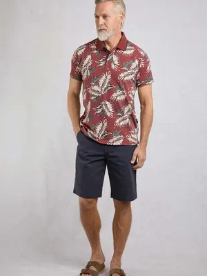 WEIRD FISH Sarat Printed Polo - Paprika