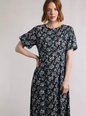 WEIRD FISH Everly Printed Midi Dress