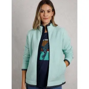 WEIRD FISH Ariana Full Zip Grid Fleece - Seaspray