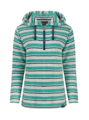 WEIRD FISH Ally 1/4 Zip Striped Hoodie