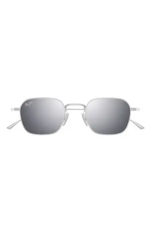 Maui Jim Mekala Classic 48mm Polarized Square Sunglasses - Silver