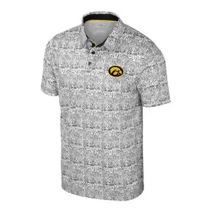 COLOSSEUM White Iowa Hawkeyes Big & Tall Allover Polo