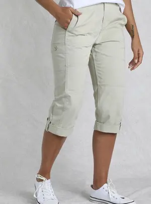 WEIRD FISH Salena 3/4 Length Trousers - Oyster