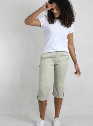 WEIRD FISH Salena 3/4 Length Trousers - Oyster