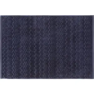 Missoni Chalk 60x90 Cm Cotton Zigzag Bath Mat - Blue