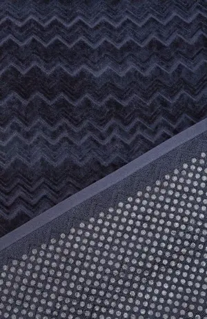 Missoni Chalk 60x90 Cm Cotton Zigzag Bath Mat - Blue