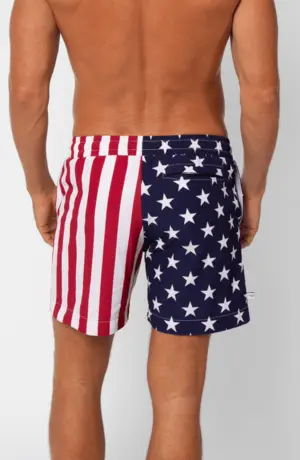LEISURE LAB Stars And Stripes Swim Trunks