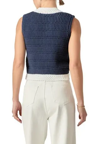 English Factory Cropped Sweater Vest