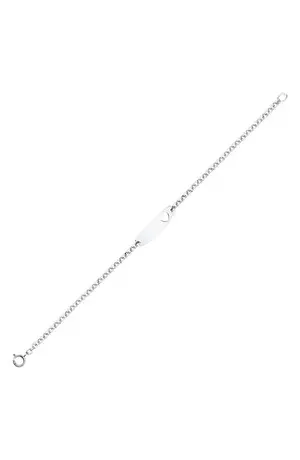 MIGNONETTE Cutout Identity Tag Sterling Silver Bracelet Silver/heart