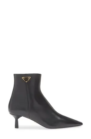 Prada Pointed Toe Kitten Heel Bootie