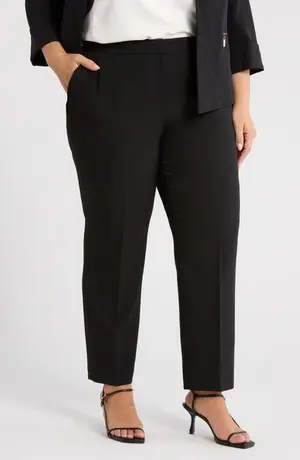 KASPER Elastic Back Trousers - Black
