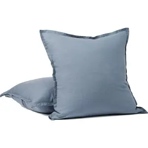 COYUCHI Organic Linen Accent Pillow - Harbor Blue