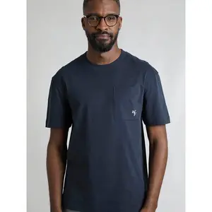 WEIRD FISH Keaton Super Soft Pocket T-shirt - Navy
