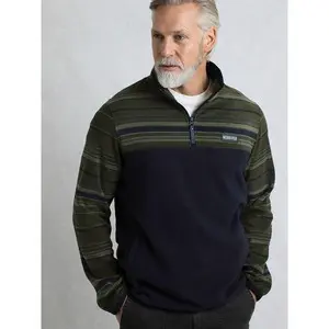 WEIRD FISH Gilbert 1/4 Zip Striped Microfleece