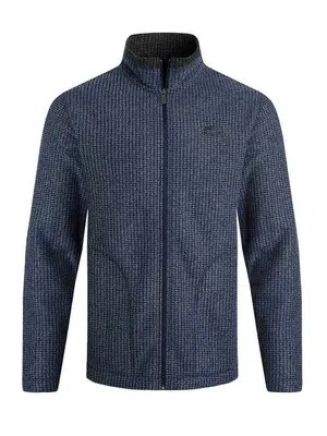 WEIRD FISH Shires Full Zip Grid Fleece - Navy