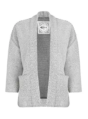WEIRD FISH Cropped Macaroni Cardigan - Ecru