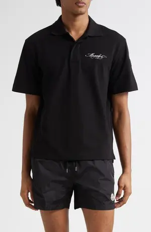 Moncler Logo Patch Cotton Piqué Polo