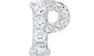 MIGNONETTE White Topaz Pavé Initial Pendant Necklace - Silver - P