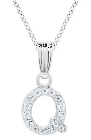 MIGNONETTE White Topaz Pavé Initial Pendant Necklace Silver - Q