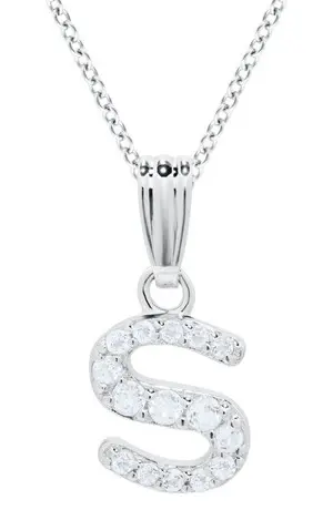 MIGNONETTE White Topaz Pavé Initial Pendant Necklace Silver - S
