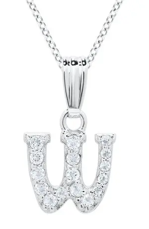 MIGNONETTE White Topaz Pavé Initial Pendant Necklace Silver - W