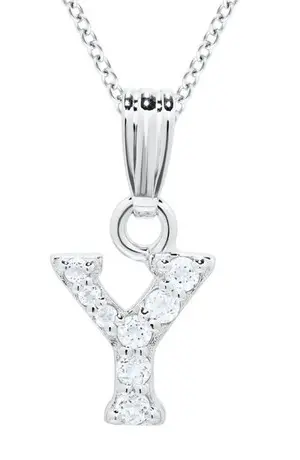 MIGNONETTE White Topaz Pavé Initial Pendant Necklace Silver - Y