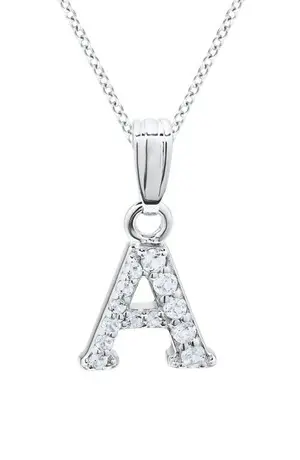 MIGNONETTE White Topaz Pavé Initial Pendant Necklace Silver