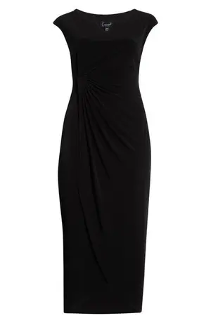 CONNECTED APPAREL Cap Sleeve Maxi Dress - Black
