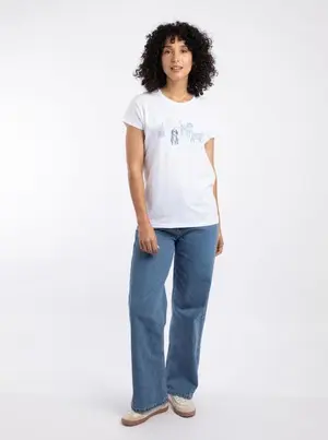 WEIRD FISH Walkies" Slub T-shirt - White