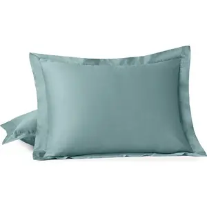 COYUCHI Cloud Soft Organic Cotton Sateen Sham - Pacific Blue
