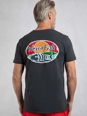 WEIRD FISH Land And Sea Back Print Graphic T-shirt - Navy
