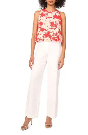 Vince Camuto Floral Bubble Hem Tank
