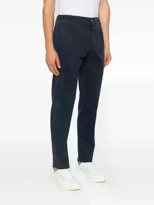 Kiton Pleated Trousers With Frayed Hems - Blue