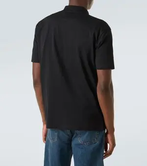 Prada Re-nylon-trimmed Cotton Piqué Polo Shirt - Black