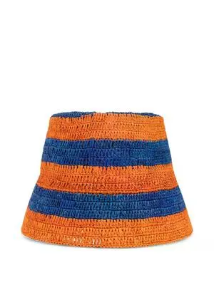 Etro Striped Raffia Bucket Hat - Blue