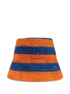 Etro Striped Raffia Bucket Hat - Blue