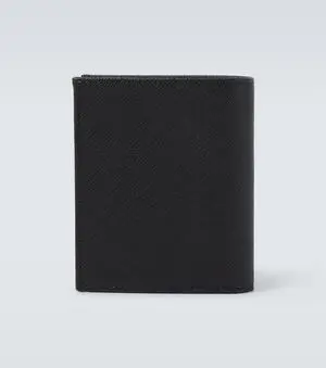 Prada Logo Saffiano Leather Wallet - Black