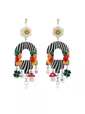 AMIR SLAMA Charm-appliqué Drop Earrings - Multicolour