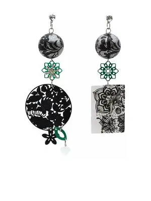 AMIR SLAMA Charm-appliqué Drop Earrings - Black