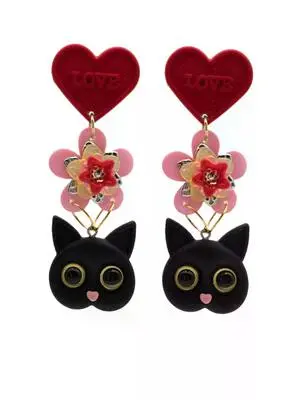 AMIR SLAMA Charm-embellished Drop Earrings - Red