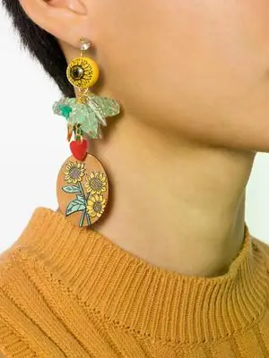 AMIR SLAMA Sunflower-motif Drop Earrings