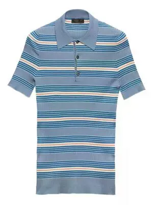 Prada Ribbed Cotton Polo Shirt