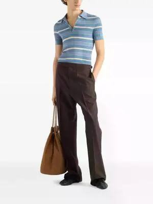Prada Ribbed Cotton Polo Shirt
