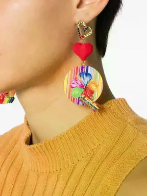 AMIR SLAMA Floral-print Drop Earrings