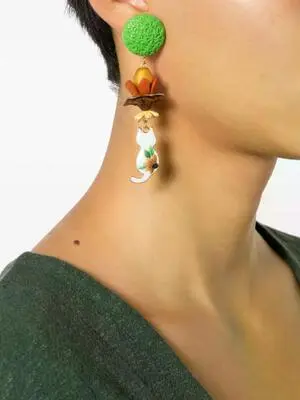 AMIR SLAMA Cat-motif Drop Earrings