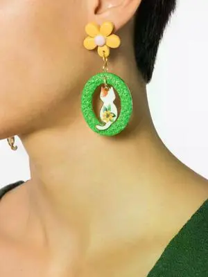 AMIR SLAMA Cat-motif Drop Earrings
