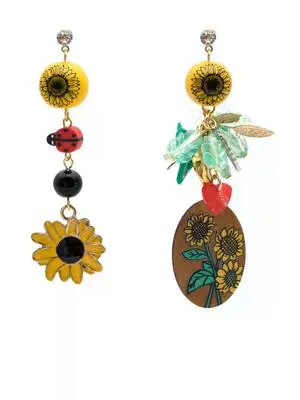 AMIR SLAMA Sunflower Motif Drop Earrings - Multicolour