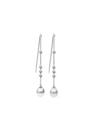 AUTORE MODA Portia Crystal-embellished Pearl Drop Earrings - Silver