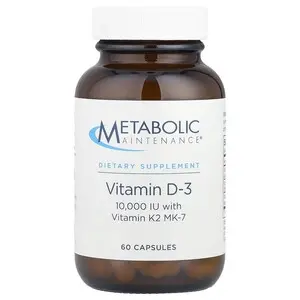 METABOLIC MAINTENANCE Vitamin D-3 10000 Iu With Vitamin K2 60 Capsules - One-color
